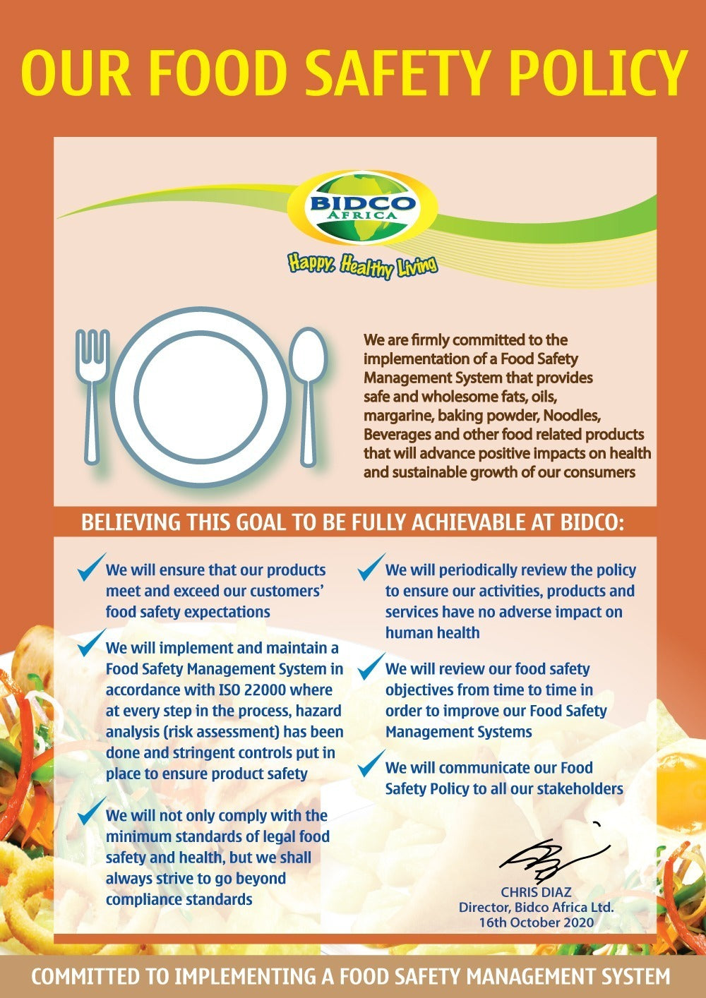 Food Safety Policy | Bidco Shop Kenya – bidcoshop
